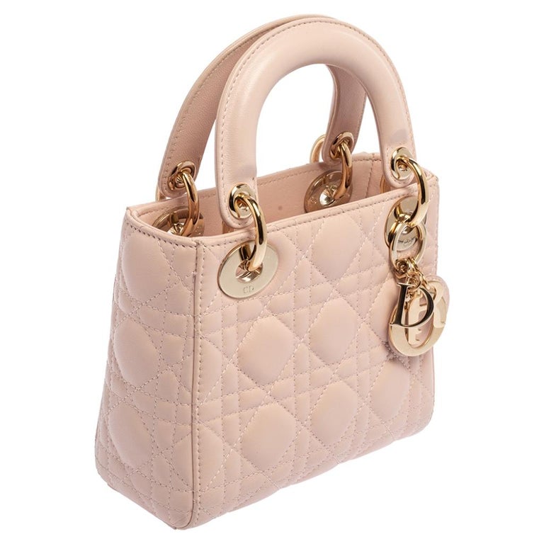Dior Baby Pink Leather Mini Lady Dior Tote at 1stDibs | lady dior light ...