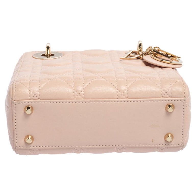 Dior Baby Pink Leather Mini Lady Dior Tote at 1stDibs | lady dior light ...
