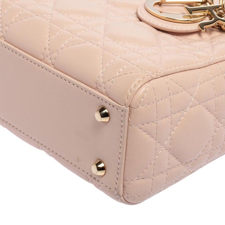 Dior Baby Pink Leather Mini Lady Dior Tote at 1stDibs | lady dior light ...
