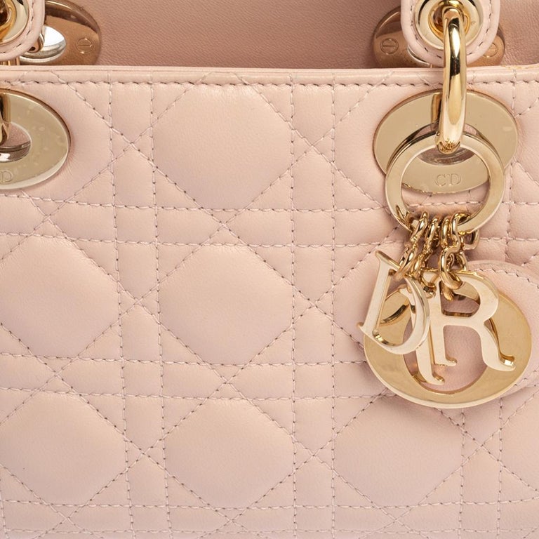 Dior Baby Pink Leather Mini Lady Dior Tote at 1stDibs | lady dior light ...