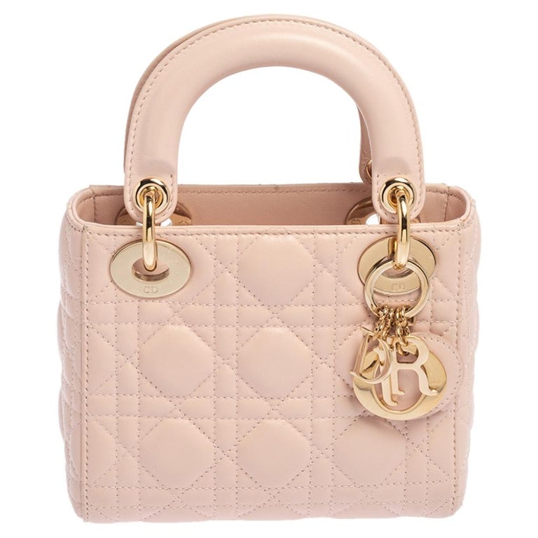Dior Baby Pink Leather Mini Lady Dior Tote at 1stDibs | lady dior light ...
