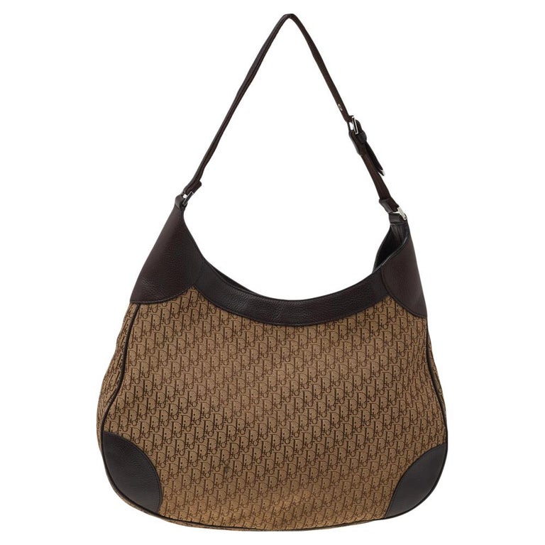 Dior Beige/Brown Diorissimo Canvas And Leather Oblique Hobo at 1stDibs