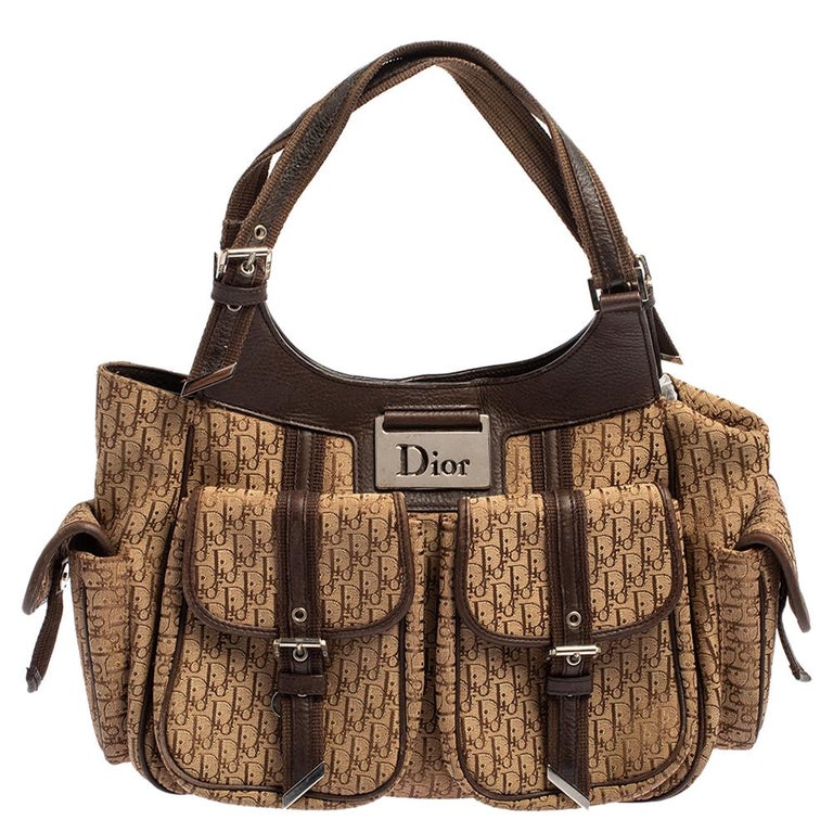 Dior Beige/Brown Diorissimo Canvas Multi Pocket Shoulder Bag at 1stDibs