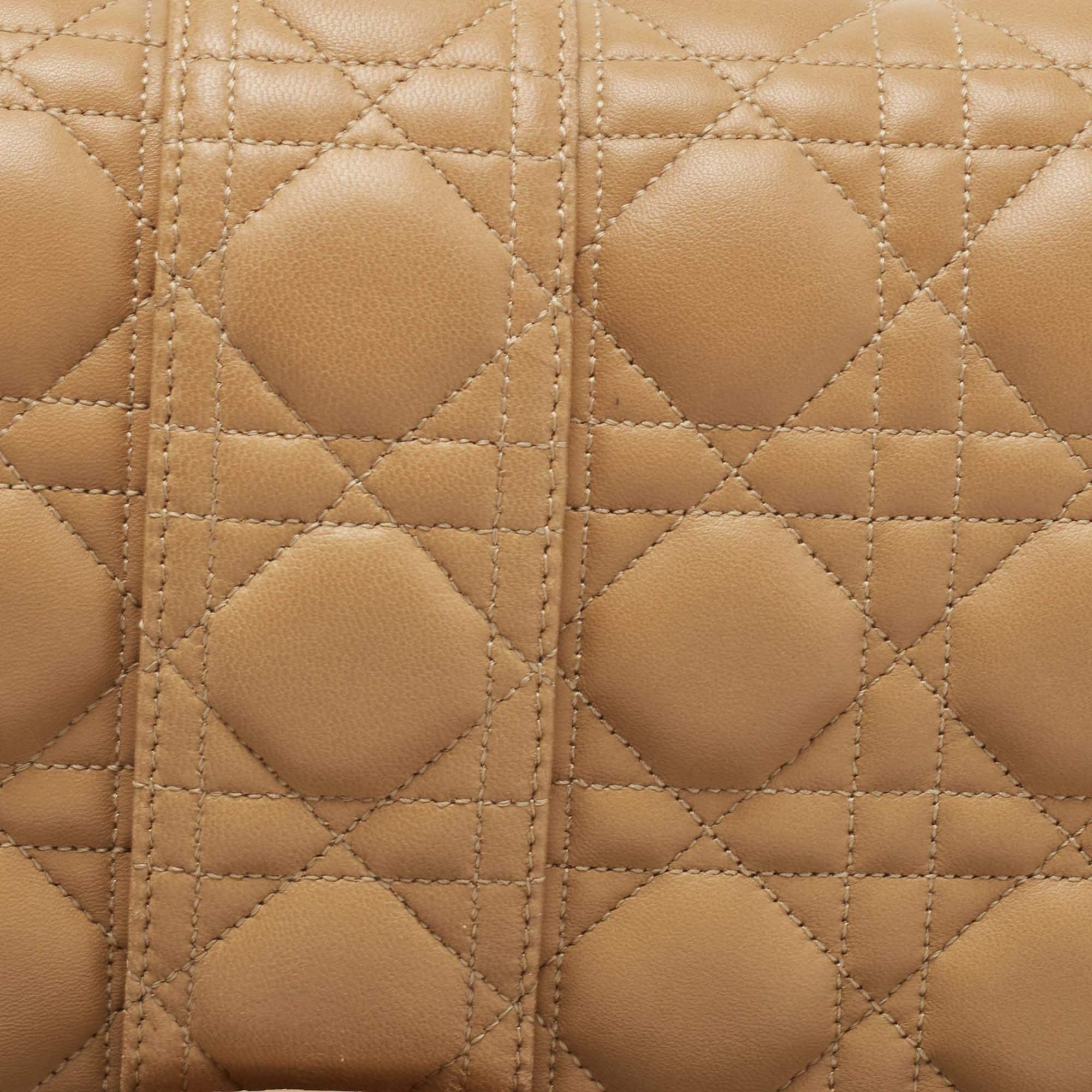 Dior Beige Cannage Leather Large Miss Dior Shoulder Bag For Sale at 1stDibs