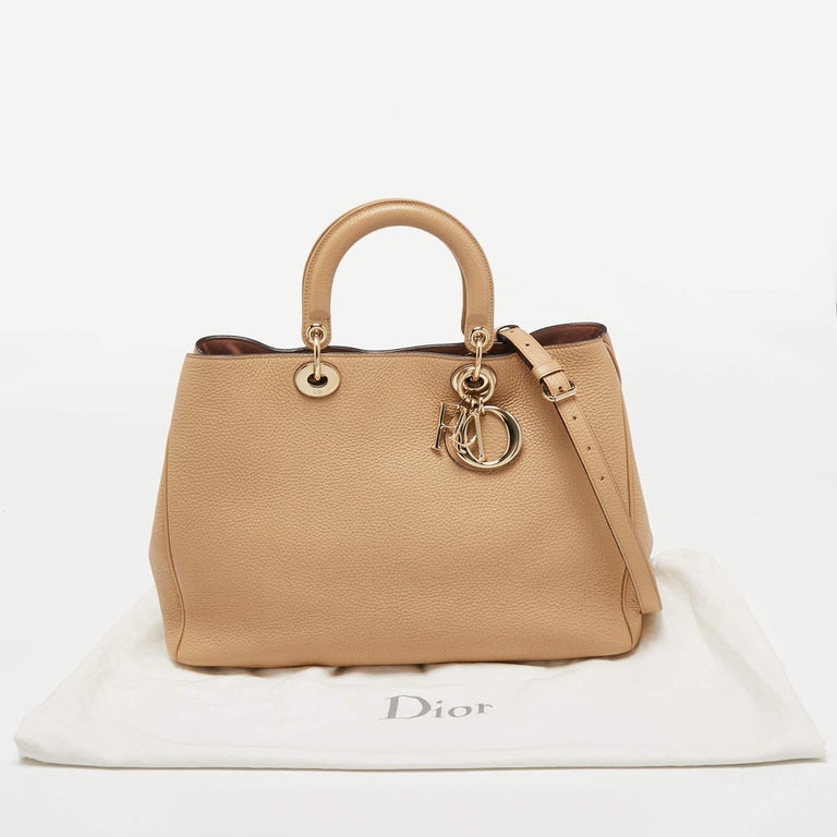 Dior Beige Leather Large Diorissimo Shopper Tote For Sale at 1stDibs