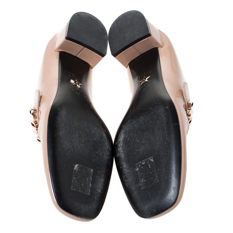 Dior Beige Patent Leather Baby-D Ballet Pumps Size 39 For Sale at ...