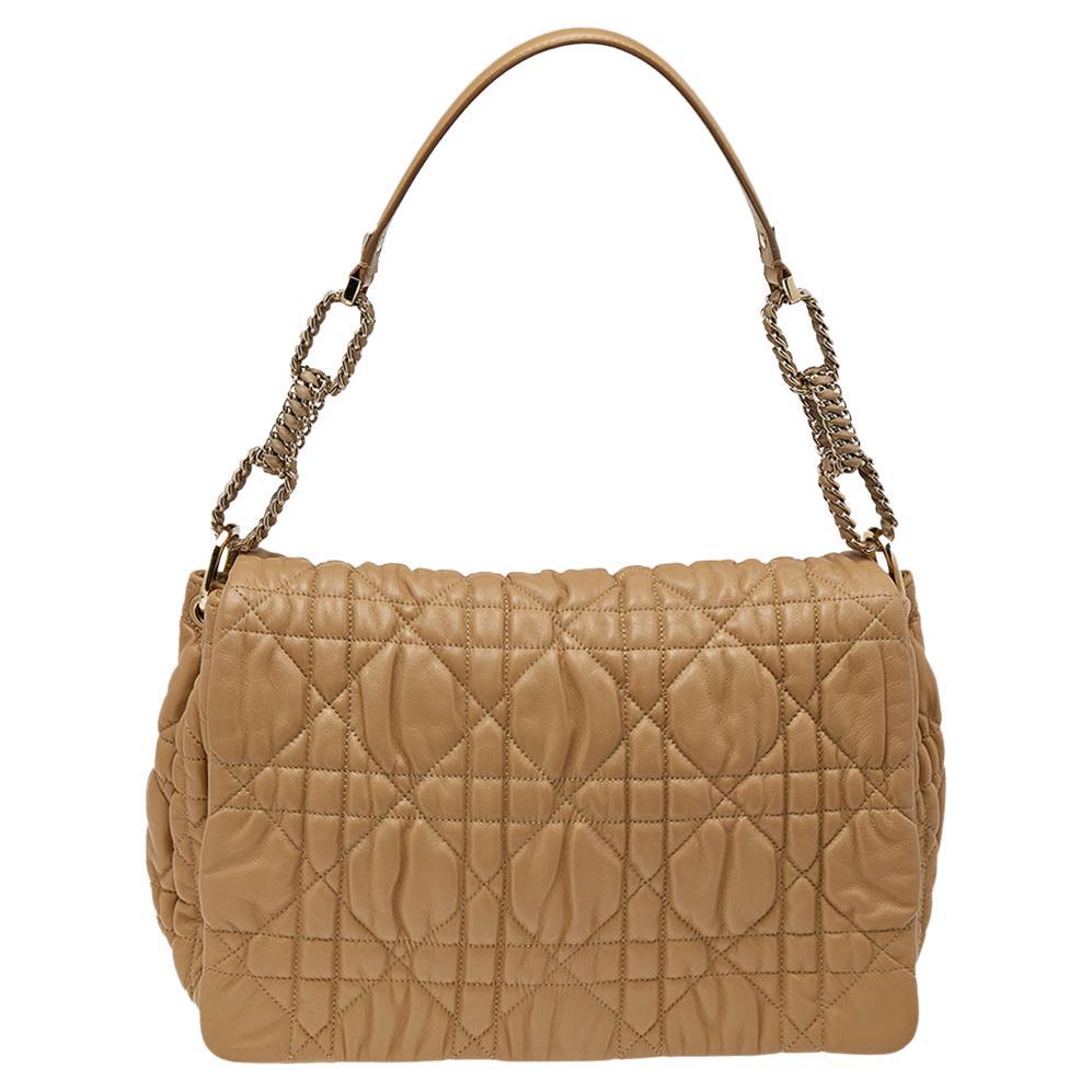 Dior Brown x Beige Suede Admit It Shoulder Bag at 1stDibs