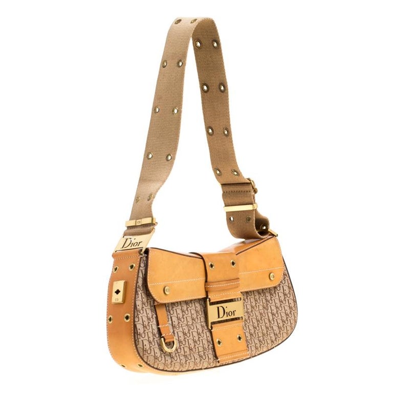 Dior Beige/Tan Diorissimo Fabric and Leather Street Chic Shoulder Bag ...