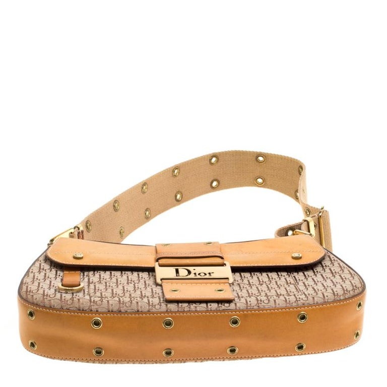 Dior Beige/Tan Diorissimo Fabric and Leather Street Chic Shoulder Bag ...