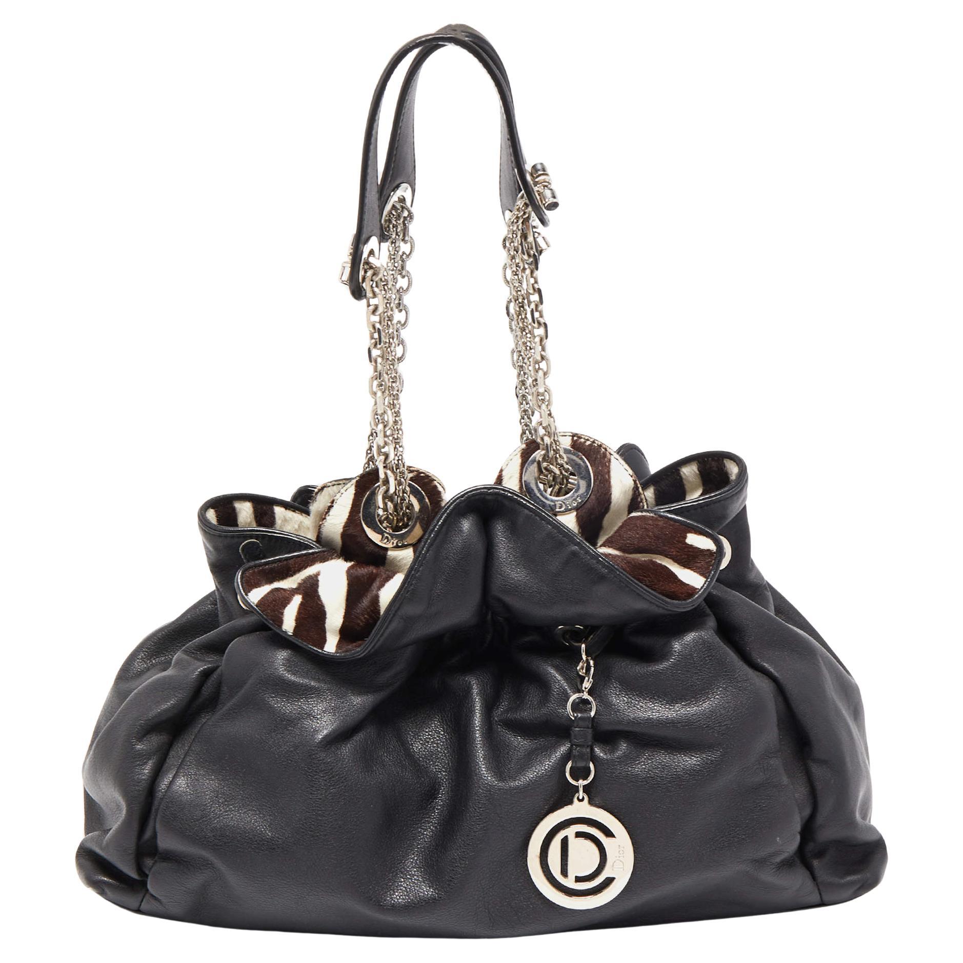 Dior Black Cannage Leather Le Trente Hobo For Sale at 1stDibs