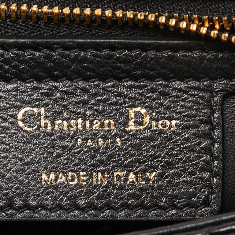 Dior Black Cannage Leather Small Caro Shoulder Bag For Sale at 1stDibs