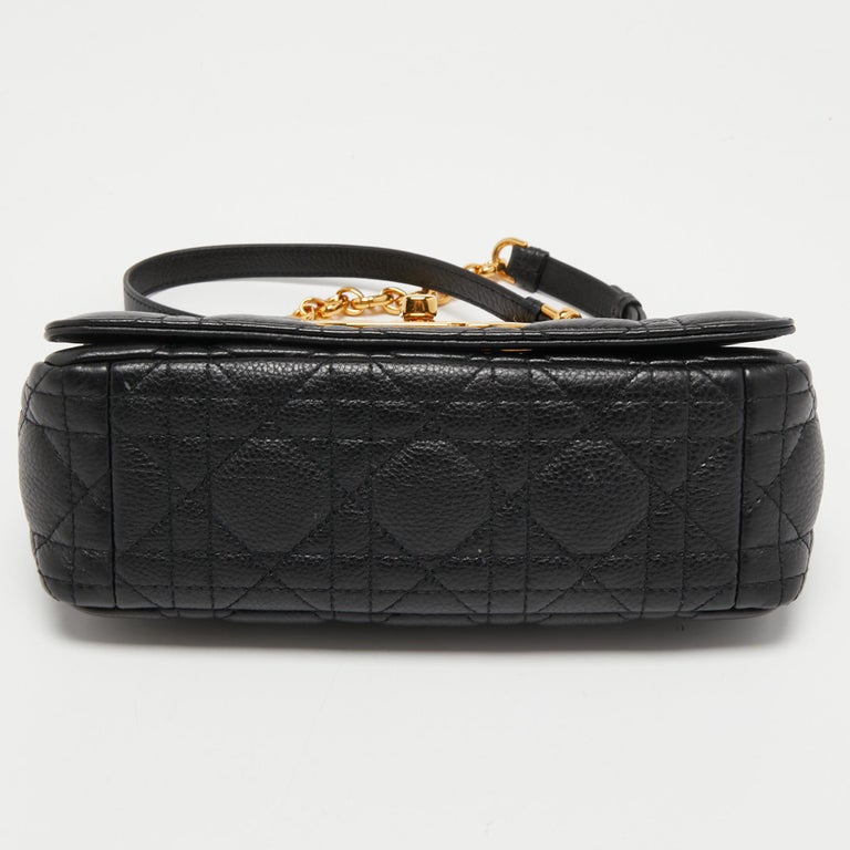 Dior Black Cannage Leather Small Caro Shoulder Bag For Sale at 1stDibs