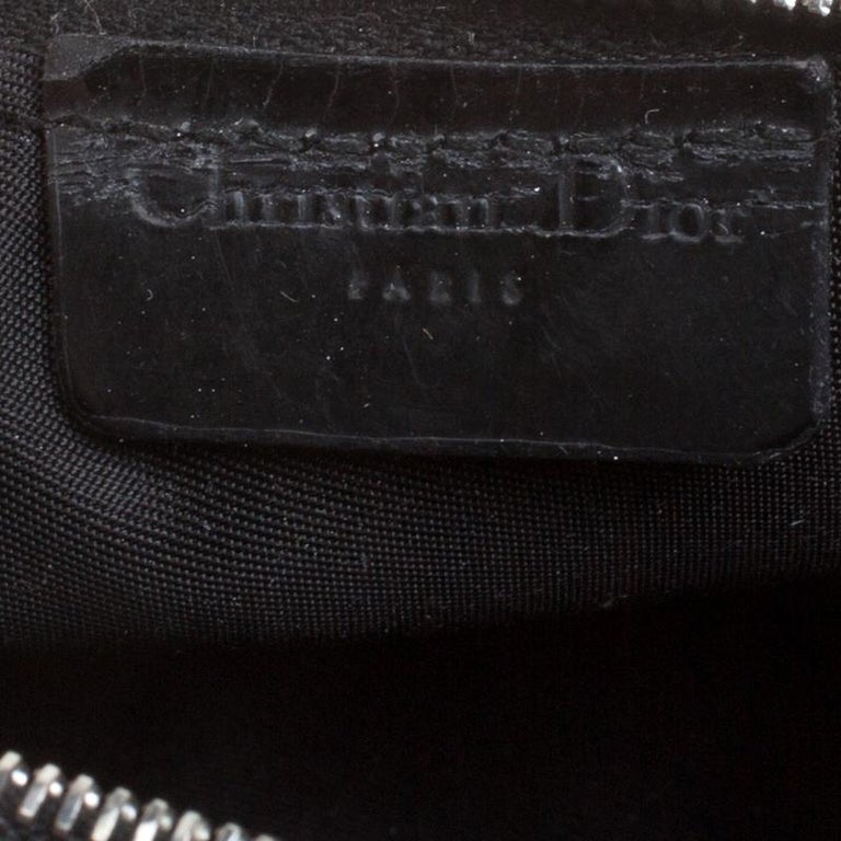 Dior Black Denim and Leather Motorcycle Rockabilly Wristlet Clutch For ...