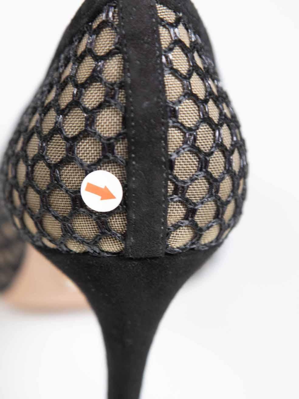 Dior Black Fish Net Suede Trim Pumps Size IT 40 For Sale at 1stDibs
