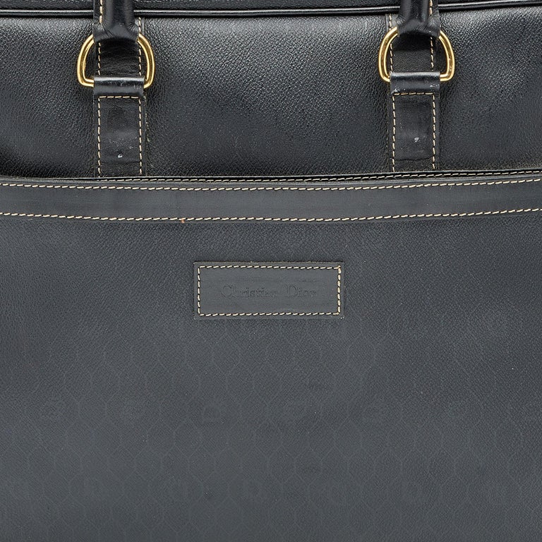 Dior Black Honeycomb Coated Canvas and Leather Vintage Briefcase at 1stDibs