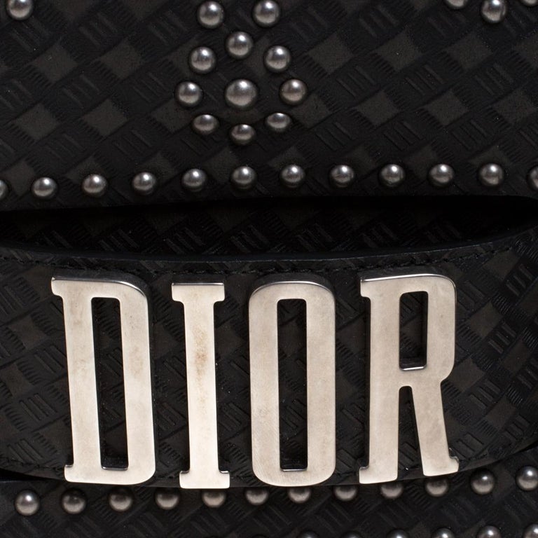 Dior Black Leather Dio(r)evolution Studded Flap Bag For Sale at 1stDibs