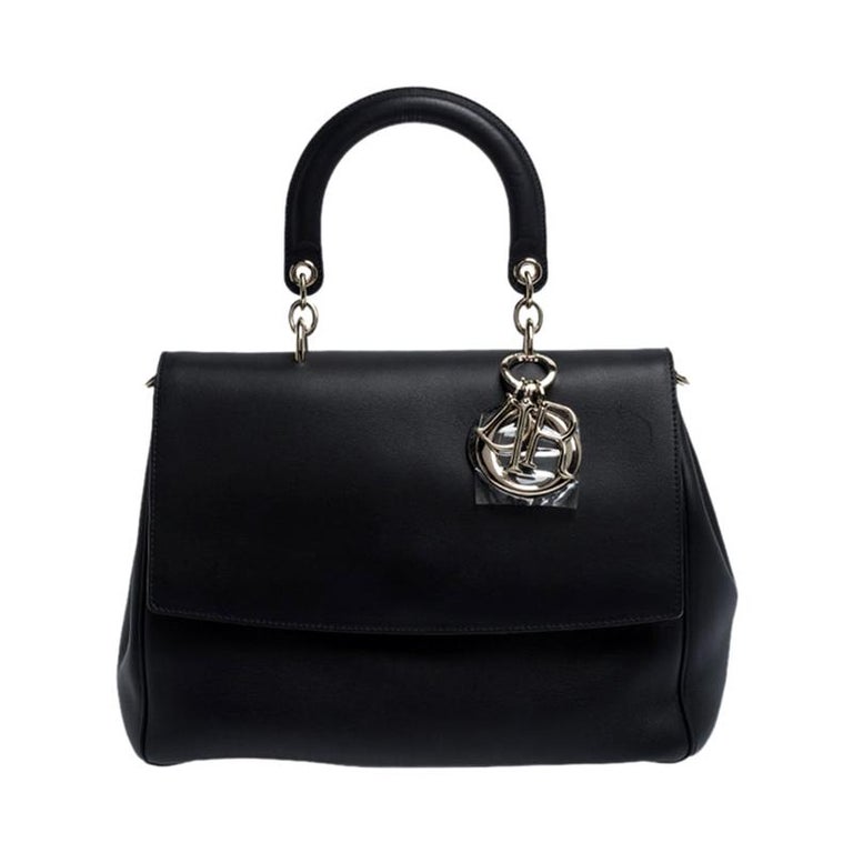 Dior Black Leather Large Be Dior Flap Top Handle Bag at 1stDibs | dior ...