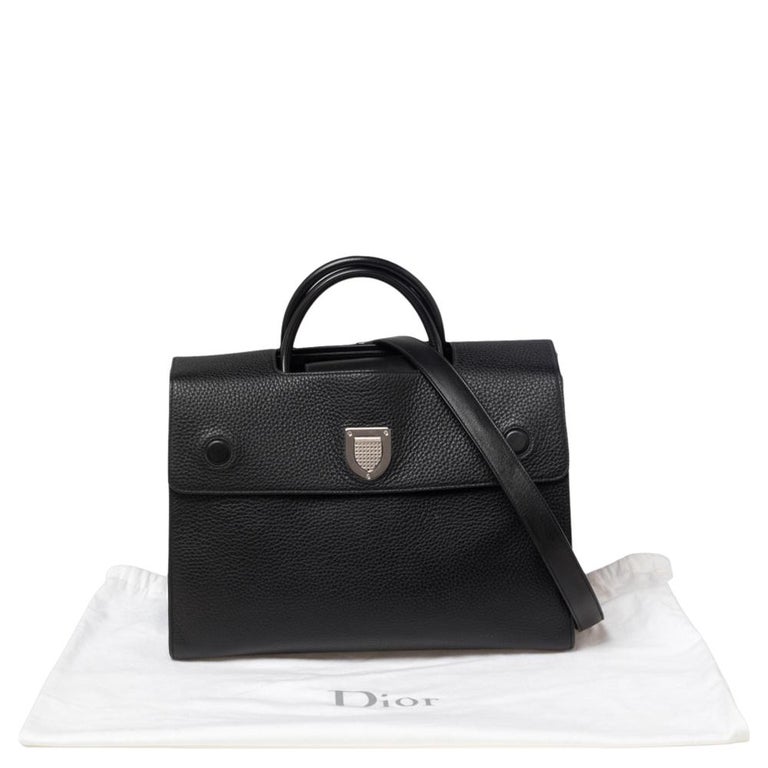 Dior Black Leather Large Diorever Top handle Bag For Sale at 1stDibs
