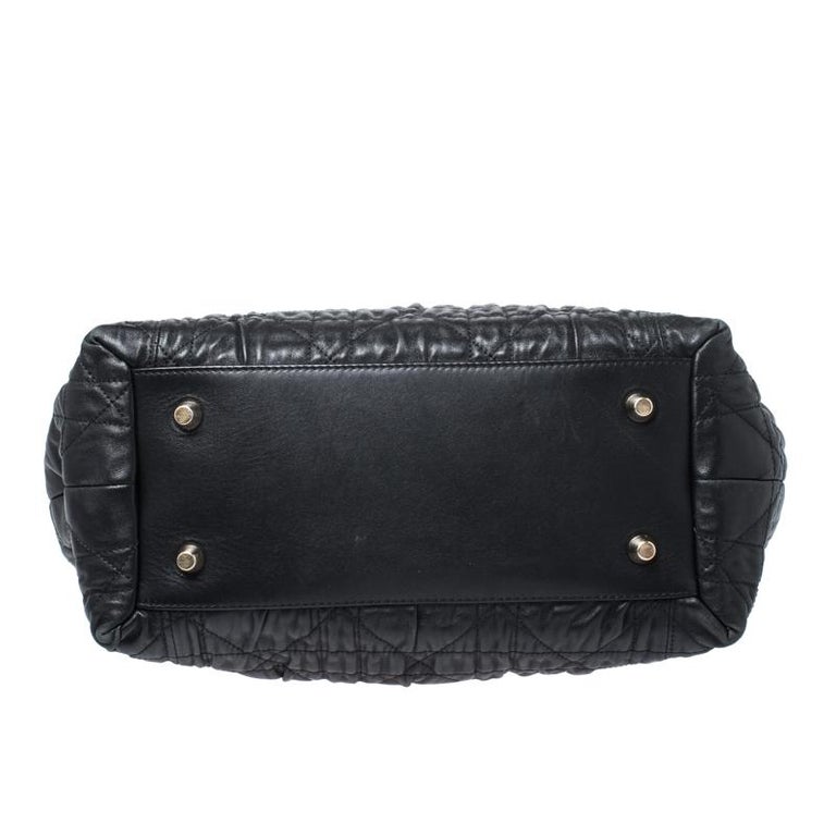 Dior Black Quilted Cannage Leather Delices Gaufre Tote At 1stdibs