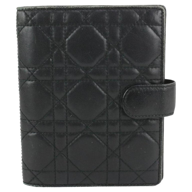 Dior - Petit carnet de notes Agenda PM Cannage en cuir matelassé noir ...