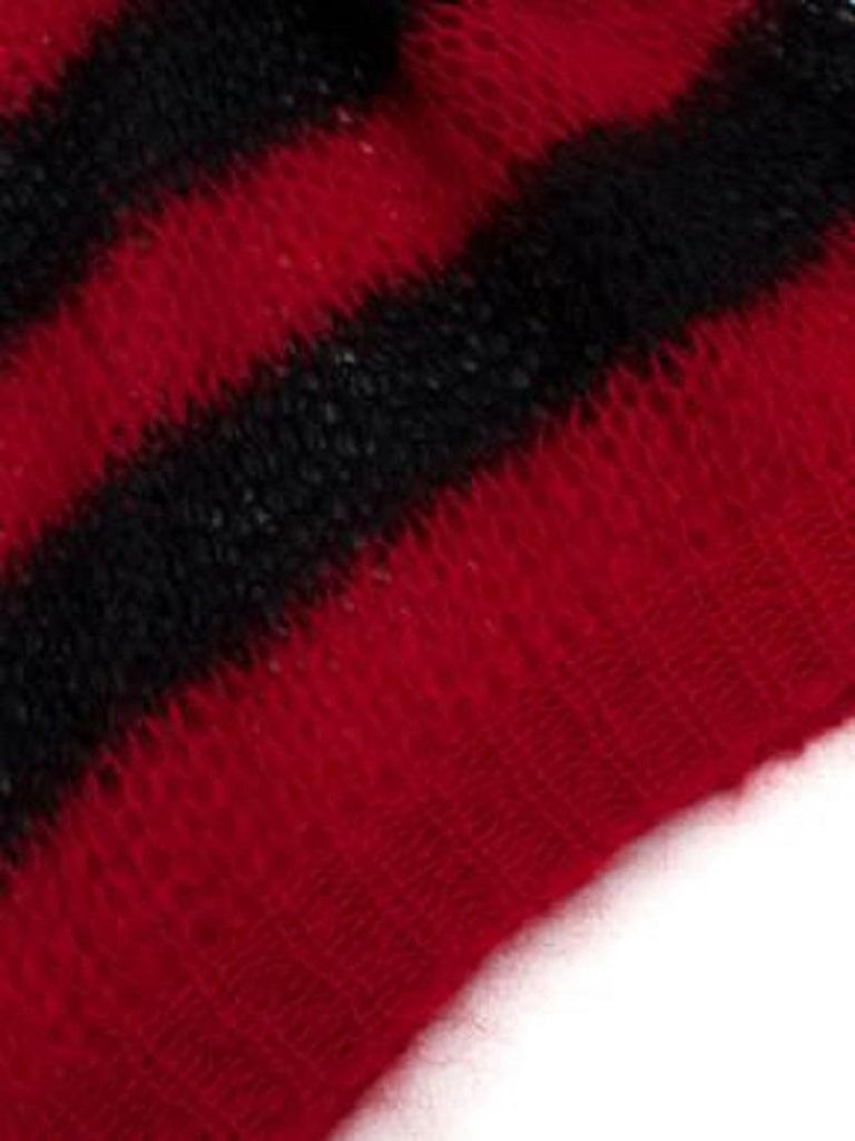 Dior Black and Red Stripe Loose Knit Mohair Jumper For Sale at 1stDibs