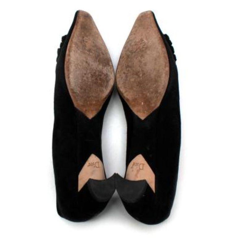 Dior Black Suede Kitten Heels For Sale at 1stDibs