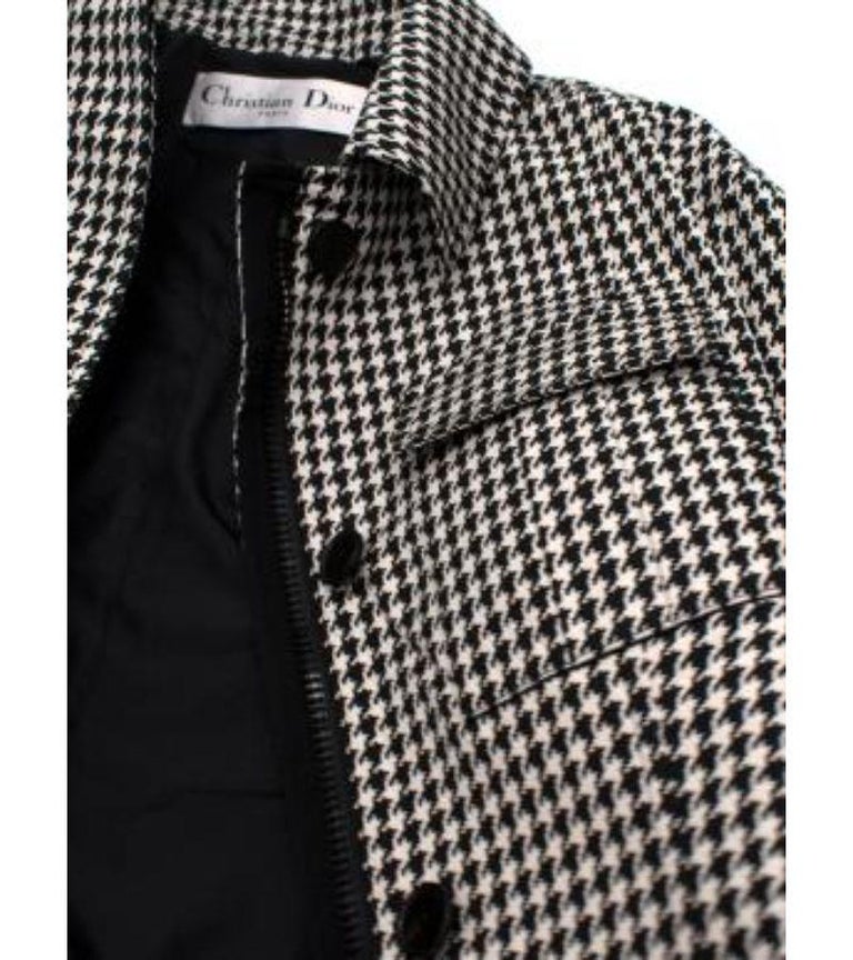 Dior Black and White Houndstooth Jacket For Sale at 1stDibs