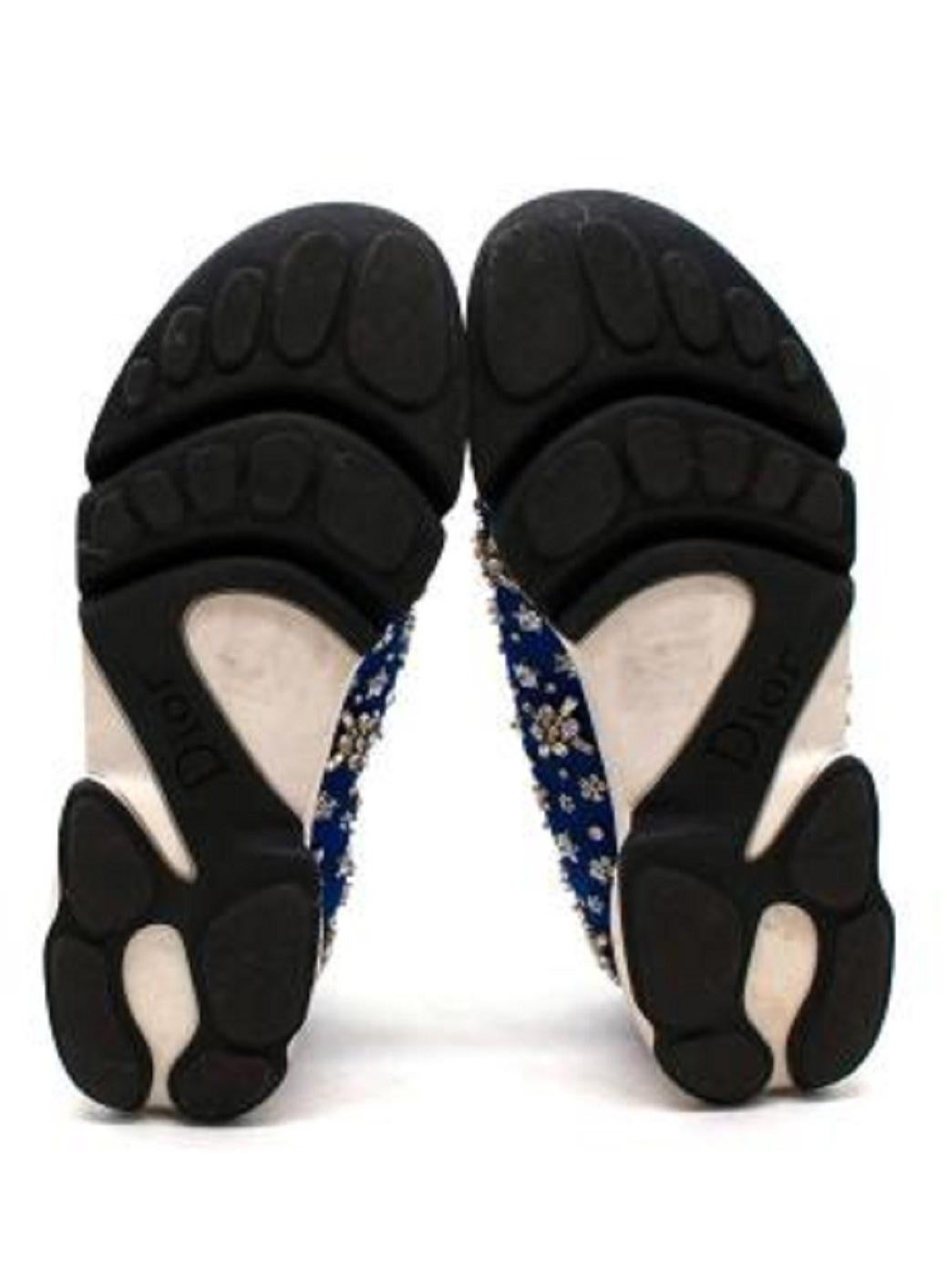 Dior Blue Crystal Embellished Fusion Trainers For Sale at 1stDibs