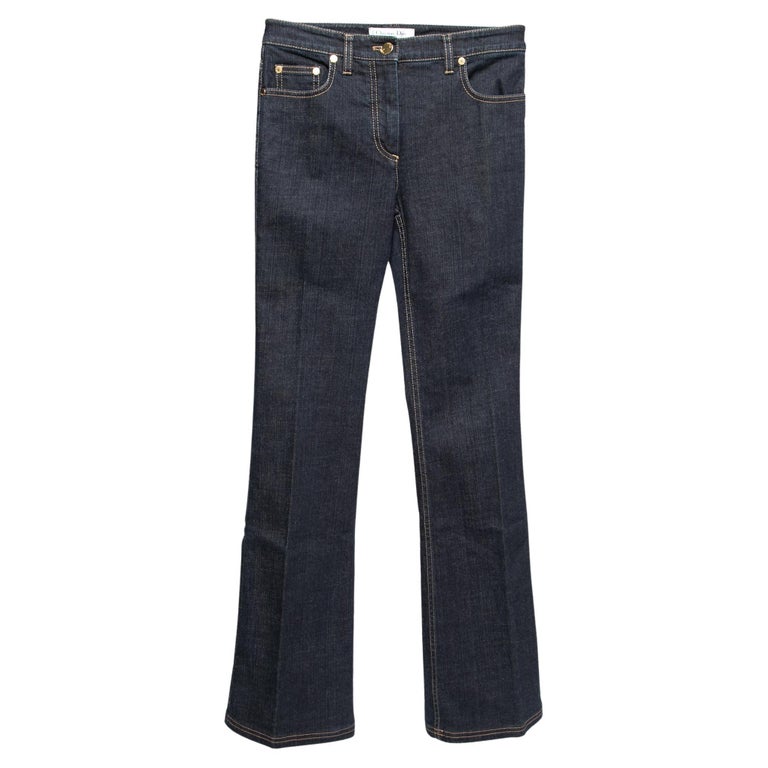 Dior Blue Denim Flared Jeans S at 1stDibs
