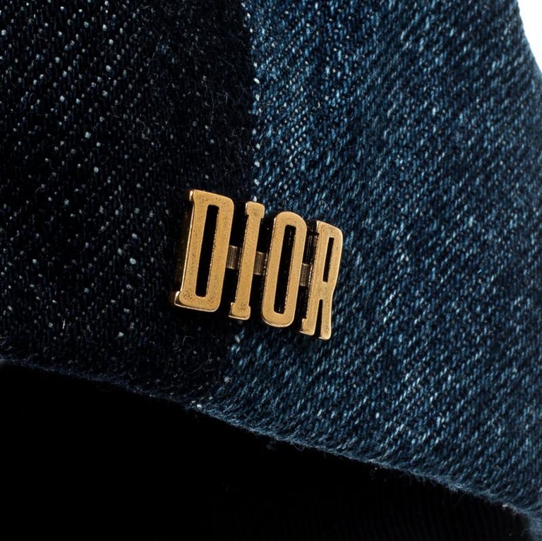 Dior Blue Denim Patch Cap M For Sale at 1stDibs