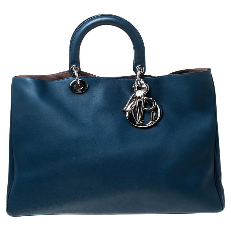 Dior Blue Cannage Leather Mini Lady Dior Tote at 1stDibs | lady dior ...