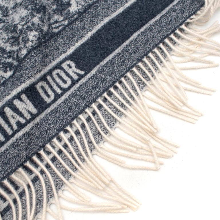 Dior Blue Toile de Jouy Cashmere Poncho at 1stDibs