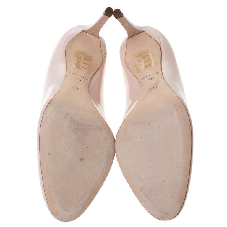 Dior Blush Pink Patent Leather Sublime Pumps Size 40 at 1stDibs