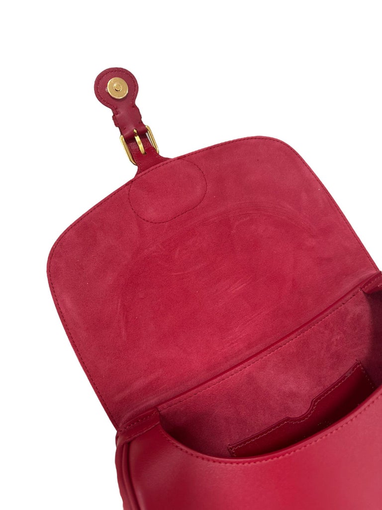 Dior Bobby Medium Size Red Leather Shoulder Bag For Sale at 1stDibs