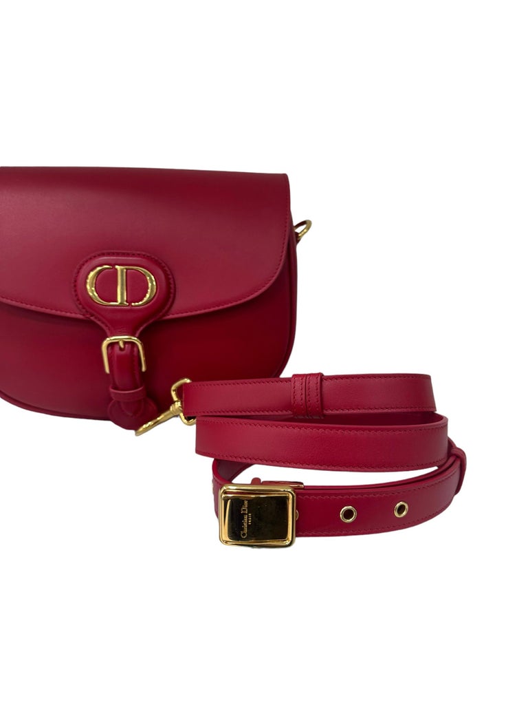 Dior Bobby Medium Size Red Leather Shoulder Bag For Sale at 1stDibs