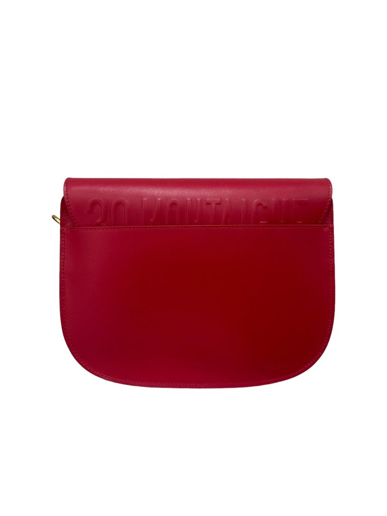 Dior Bobby Medium Size Red Leather Shoulder Bag For Sale at 1stDibs