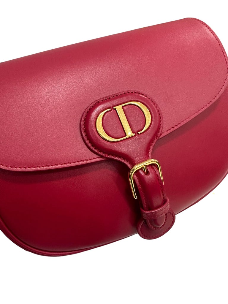 Dior Bobby Medium Size Red Leather Shoulder Bag For Sale at 1stDibs