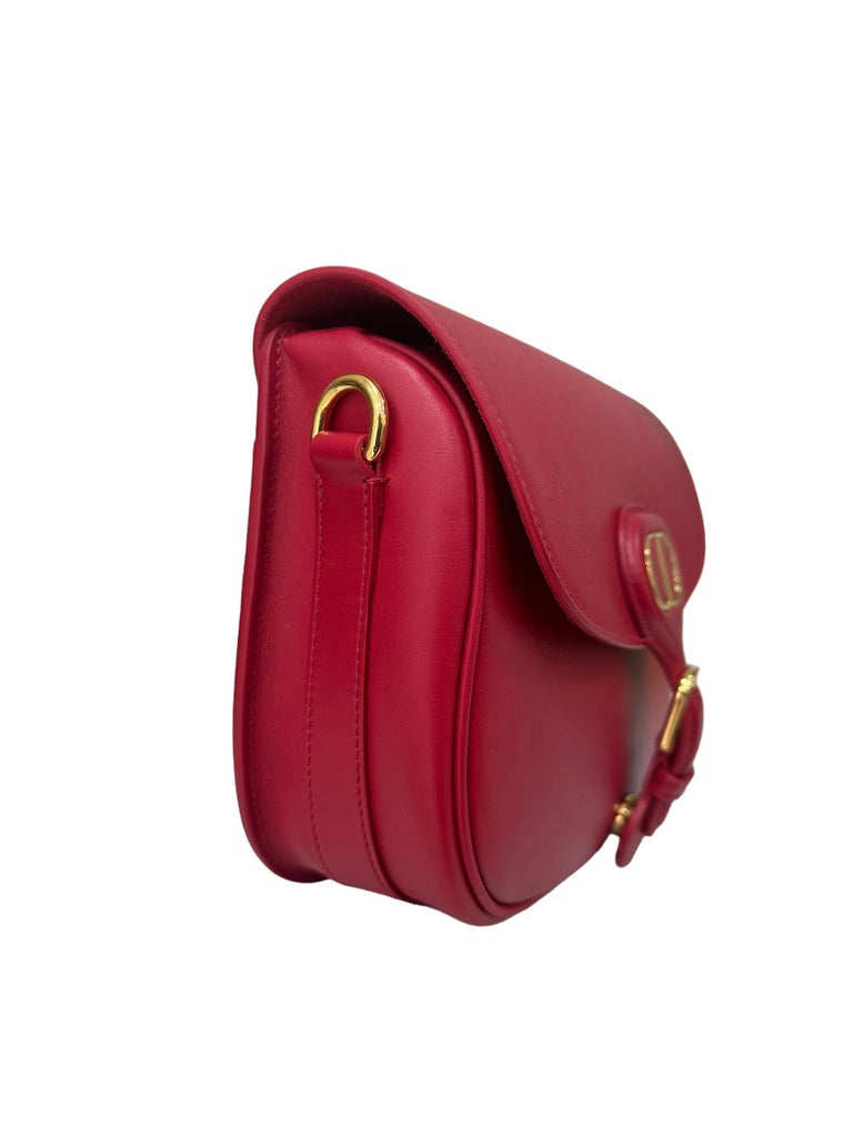 Dior Bobby Medium Size Red Leather Shoulder Bag For Sale at 1stDibs