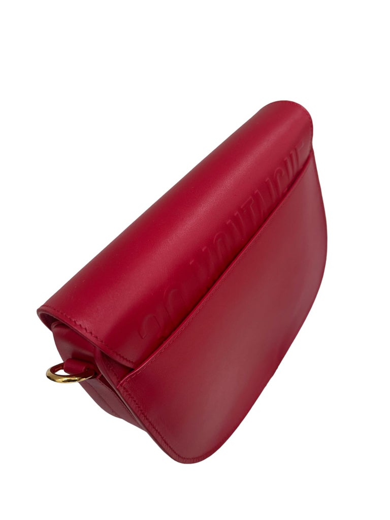 Dior Bobby Medium Size Red Leather Shoulder Bag For Sale at 1stDibs
