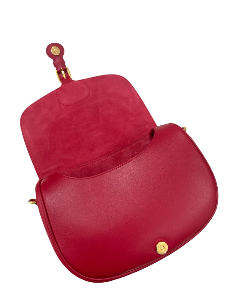 Dior Bobby Medium Size Red Leather Shoulder Bag For Sale at 1stDibs