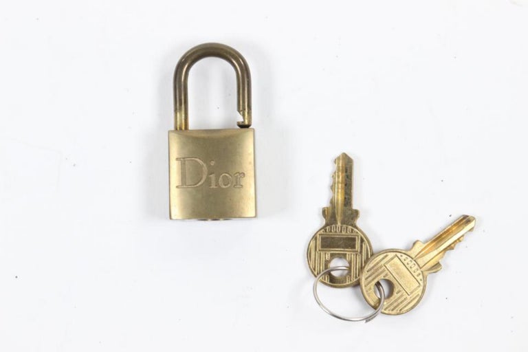 Dior Brass Logo Padlock and Key Bag Charm Lock Set 3DR1104 For Sale at ...