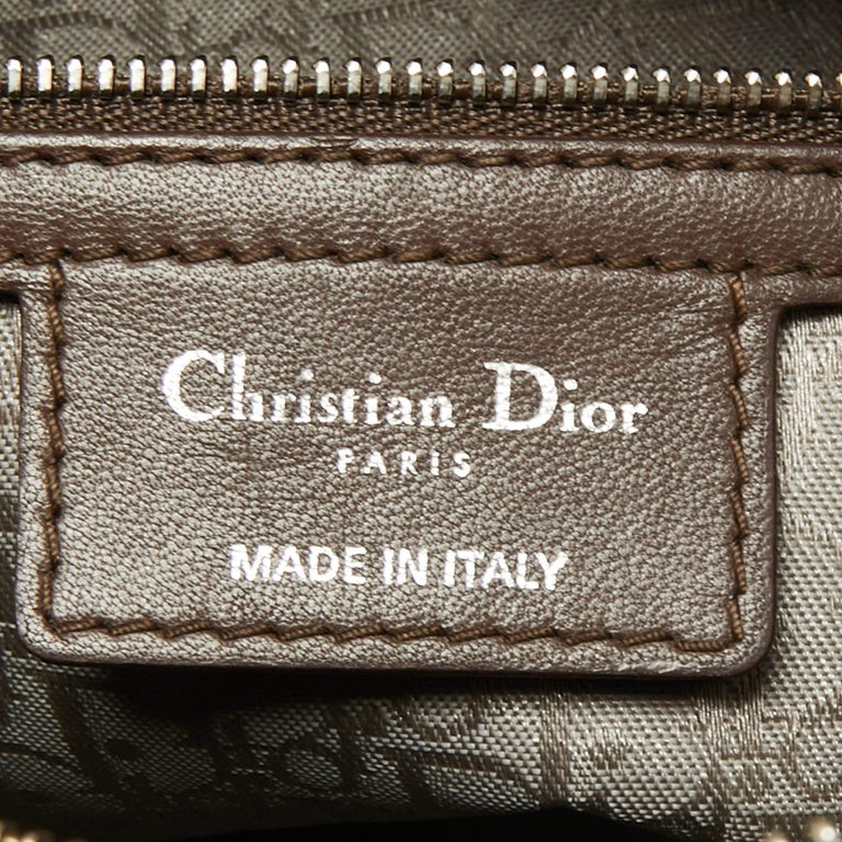 Dior Brown Cannage Leather Large Lady Dior Tote For Sale at 1stDibs