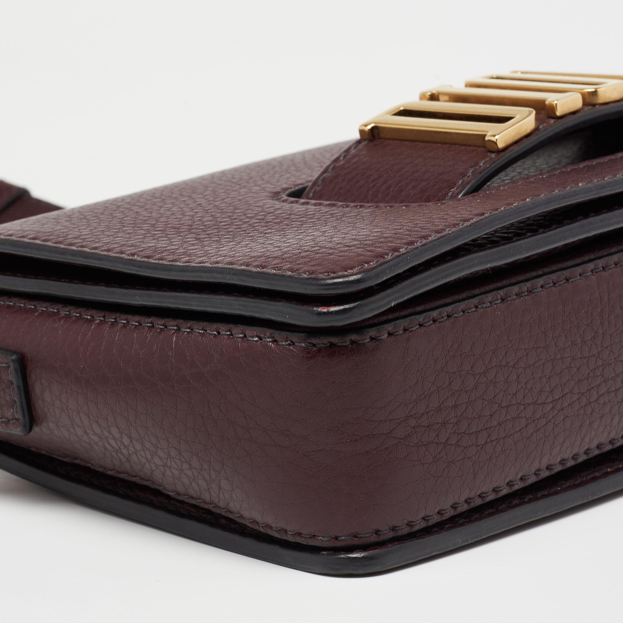 Dior Burgundy Leather Dio(r)evolution Shoulder Bag at 1stDibs