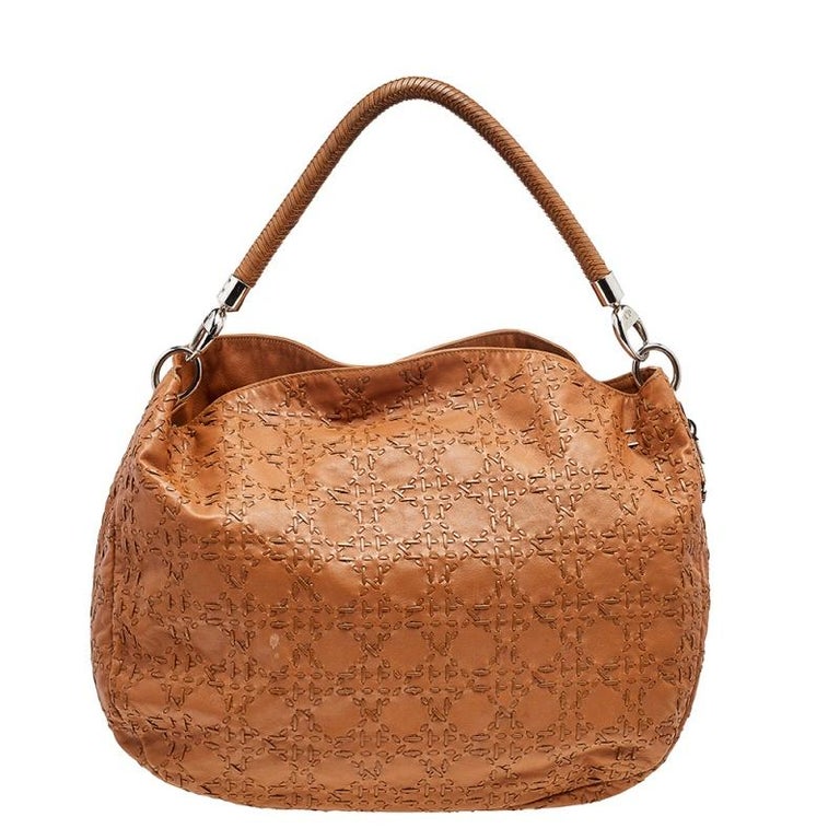 Dior Caramel Cannage Stitched Leather Lady Dior Hobo at 1stDibs
