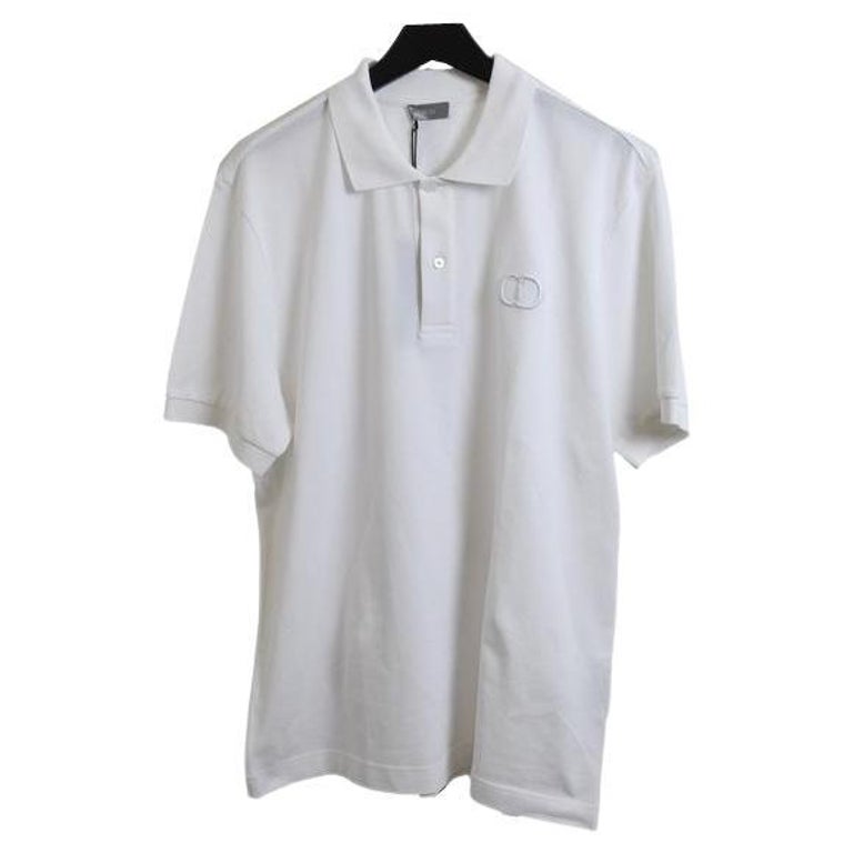 Dior CD Embroidered Logo Polo White For Sale at 1stDibs