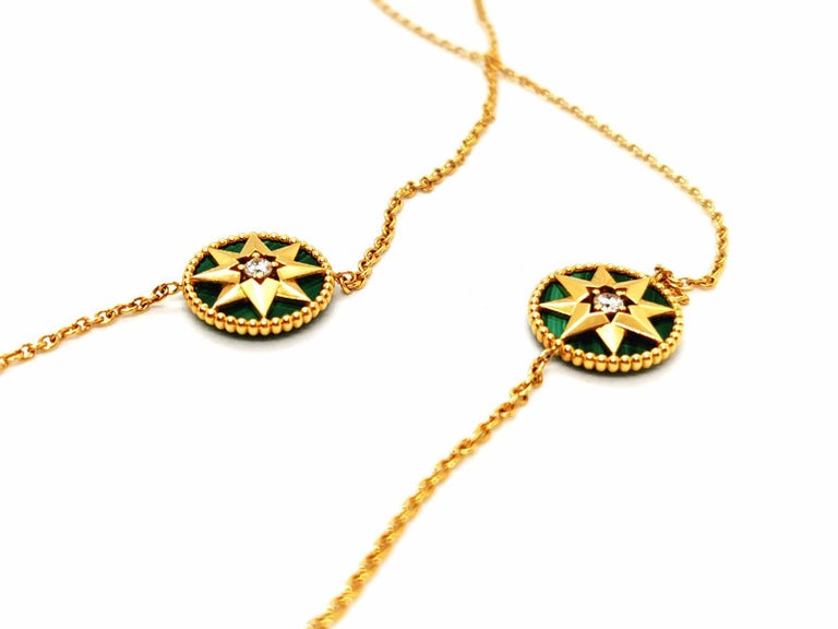 Dior Chain Necklace Rose Des Vents Yellow Gold Diamond For Sale at 1stDibs