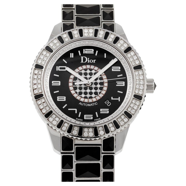 Dior Christal Stainless Steel Diamond Watch CD115511 at 1stDibs