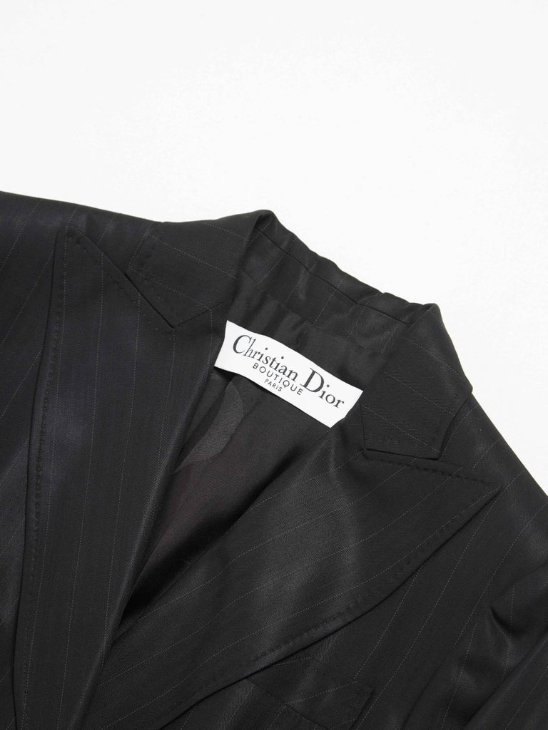 Dior Christian Dior Dark Gray Wool And Silk Blazer Jacket For Sale at ...