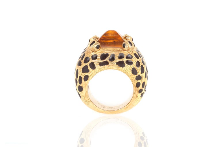 Dior Citrine and Enamel Leopard Print Ring For Sale at 1stDibs | dior ...