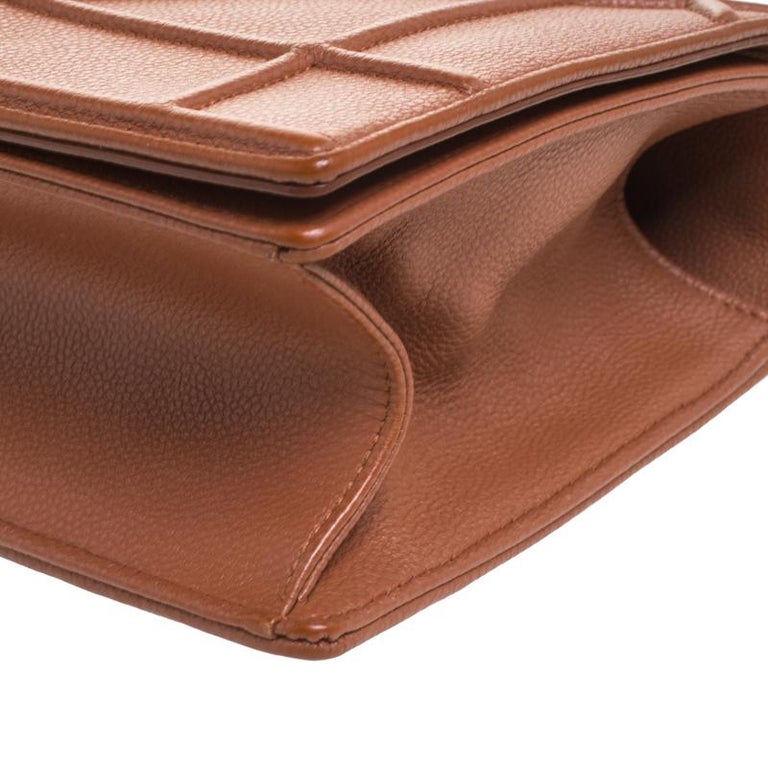 Dior Copper Brown Leather Medium Diorama Shoulder Bag For Sale at 1stDibs